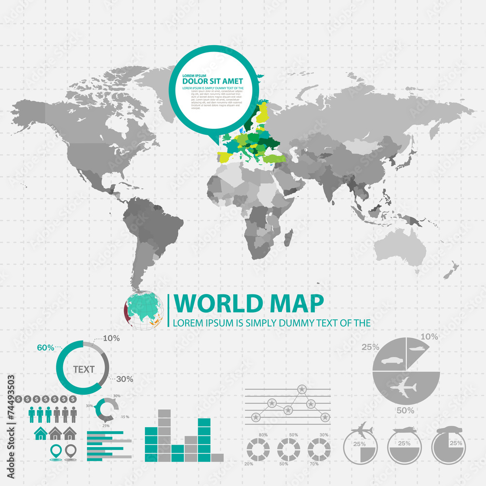 map infographic Stock Vector | Adobe Stock