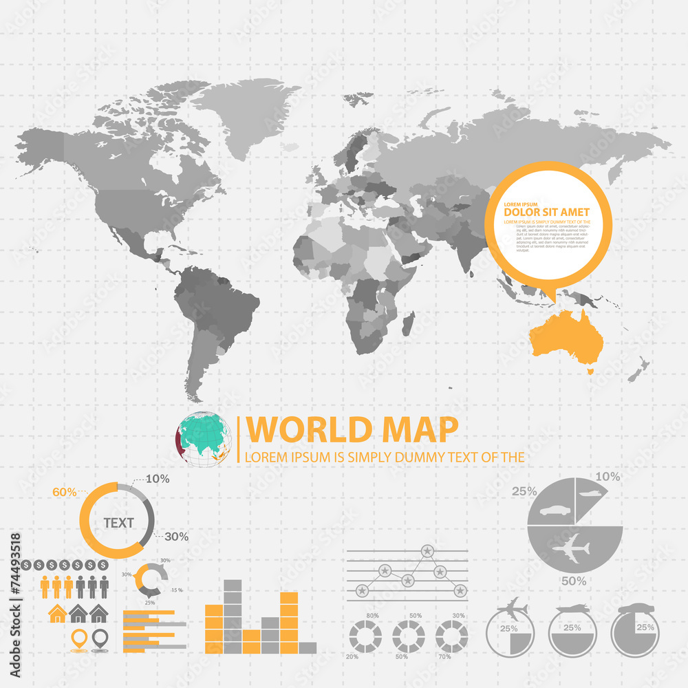 map infographic Stock Vector | Adobe Stock