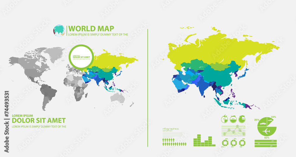 map infographic Stock Vector | Adobe Stock