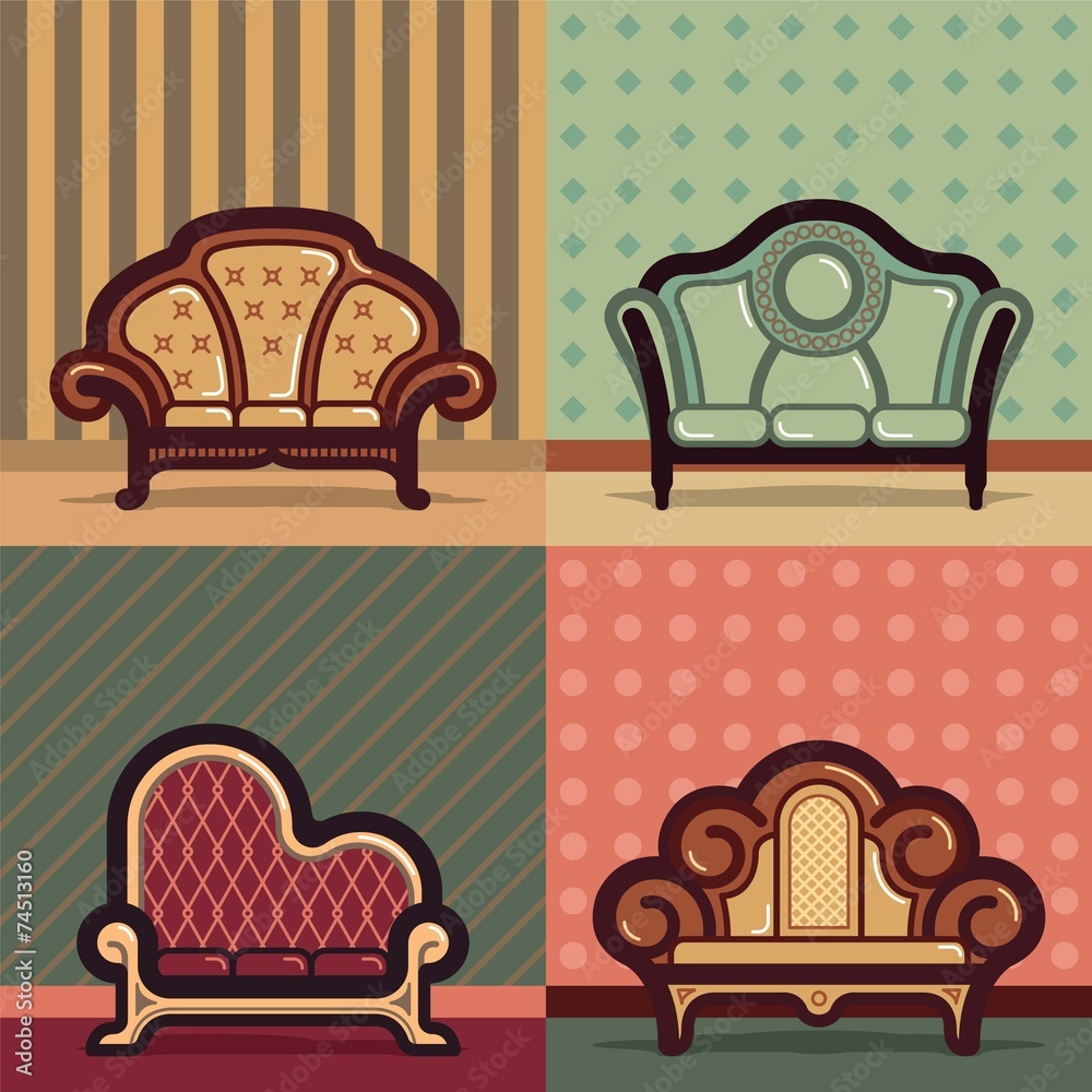 Vintage Sofa Background Stock Vector | Adobe Stock