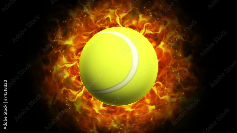 Fiery Tennis Ball Background, with Alpha Channel Stock Video | Adobe Stock