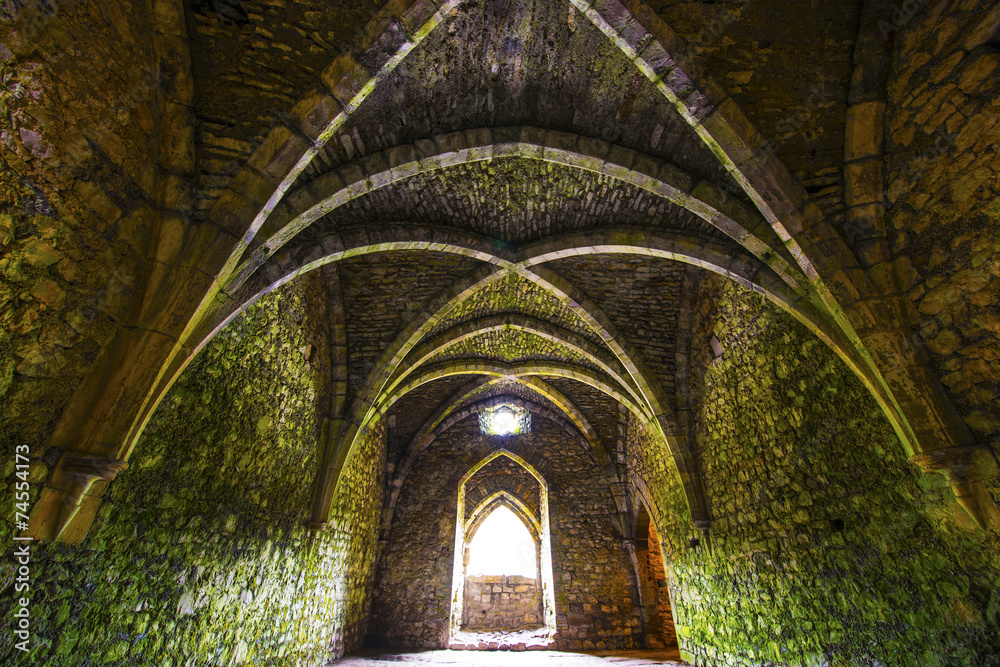 Ancient medieval room with arches Stock Photo | Adobe Stock