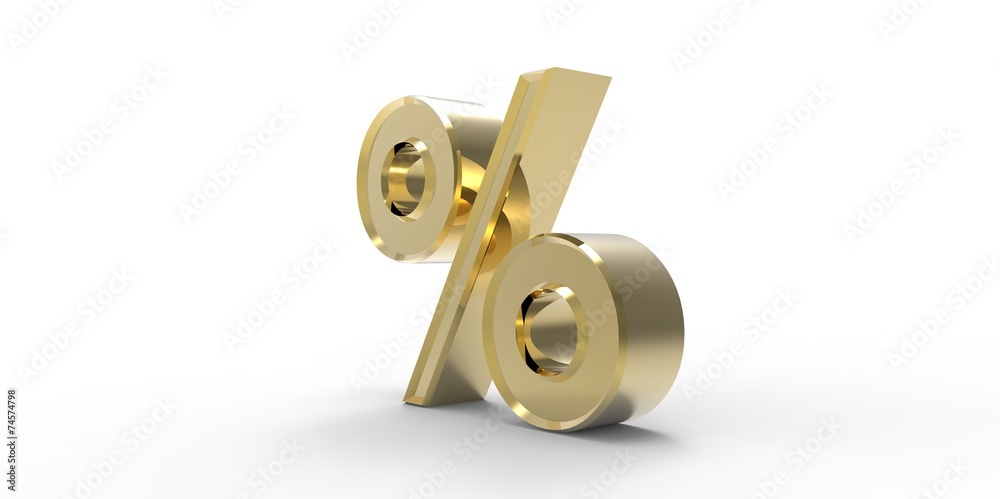 3D yellow gold percent symbol isolated white background Stock Illustration | Adobe Stock