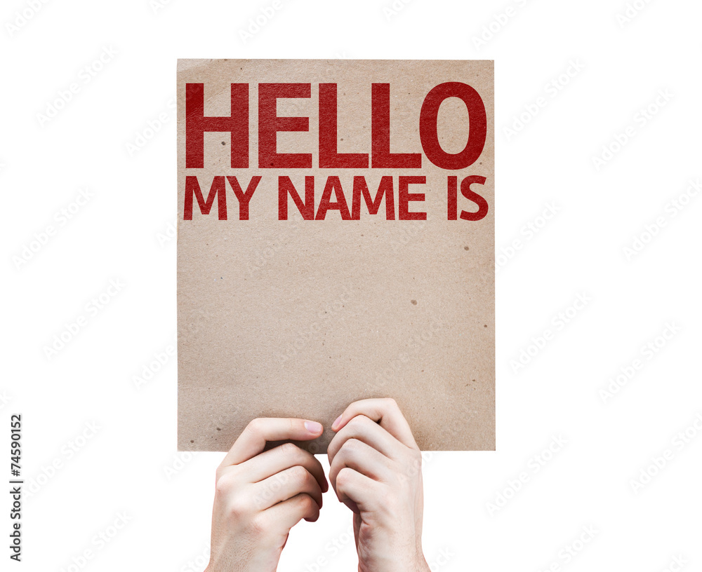 Hello My Name Is card isolated on white background Stock Photo | Adobe ...