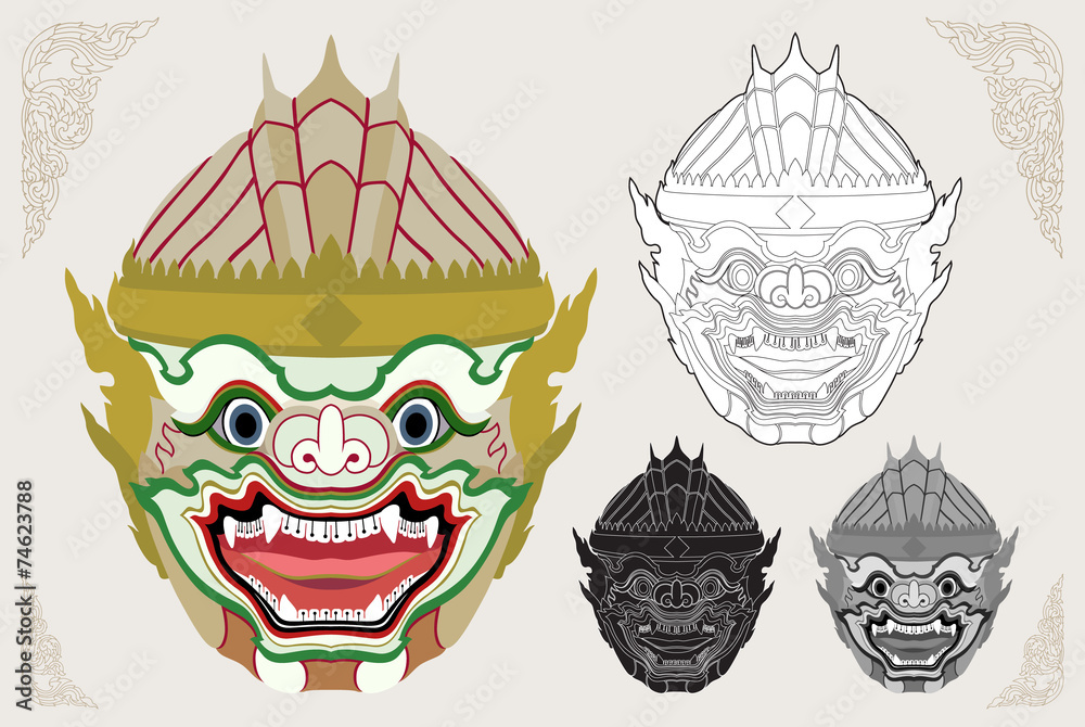 Hanuman head vector illustration Stock Vector | Adobe Stock