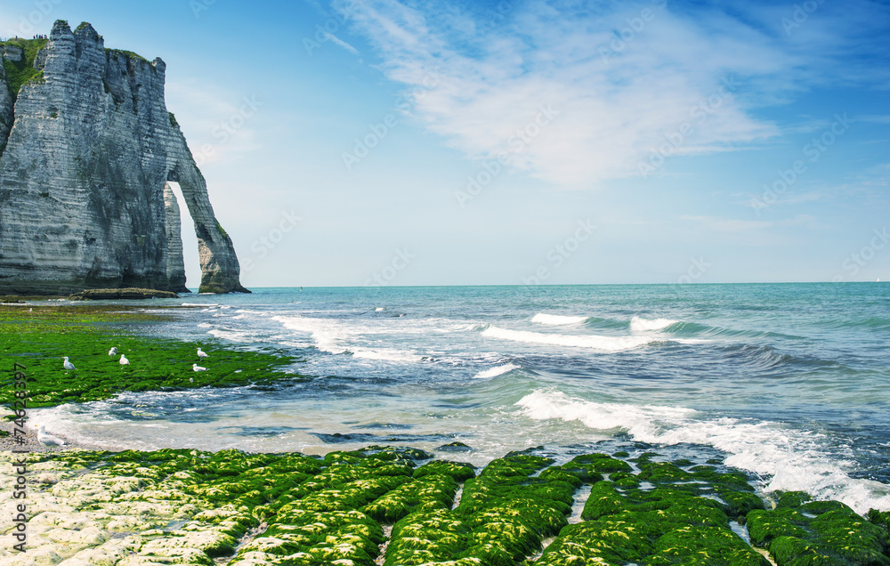 Awesome cliffs of Etretat in Normandy. Geological rocks shapes Stock ...
