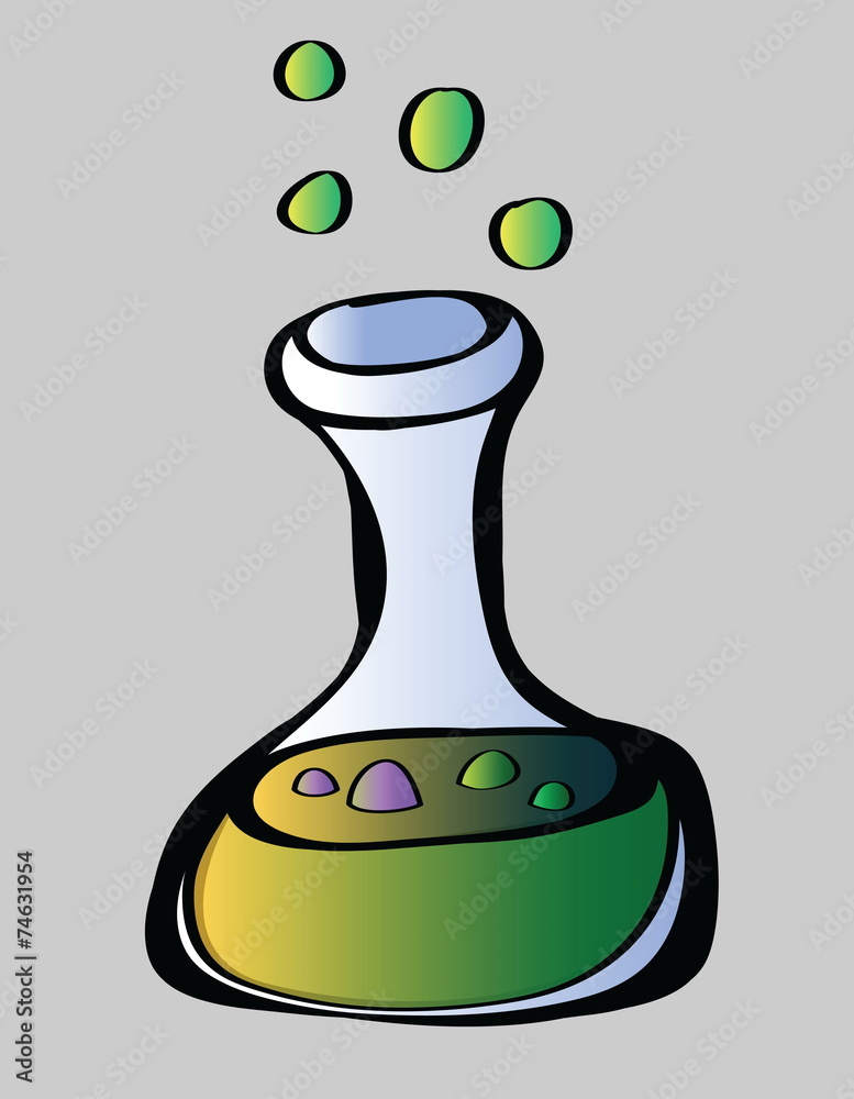 cartoon laboratory glass bottle Stock Illustration | Adobe Stock