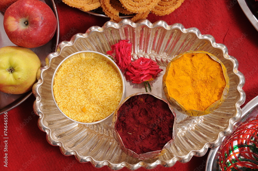 Hindu ritual objects at Indian wedding Stock Photo | Adobe Stock