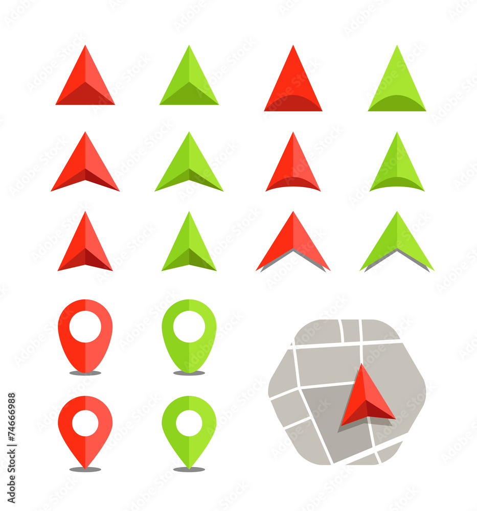 Abstract city map with symbols collection. Design elements Stock Vector ...