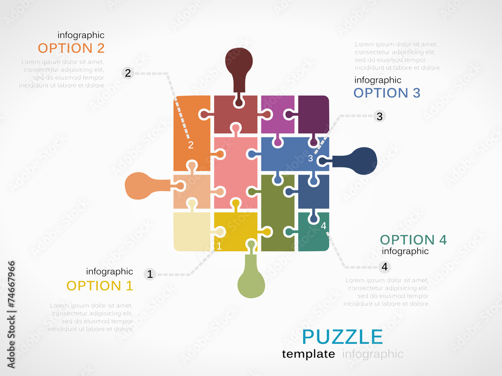 Puzzle piece inforgraphics Stock Vector | Adobe Stock