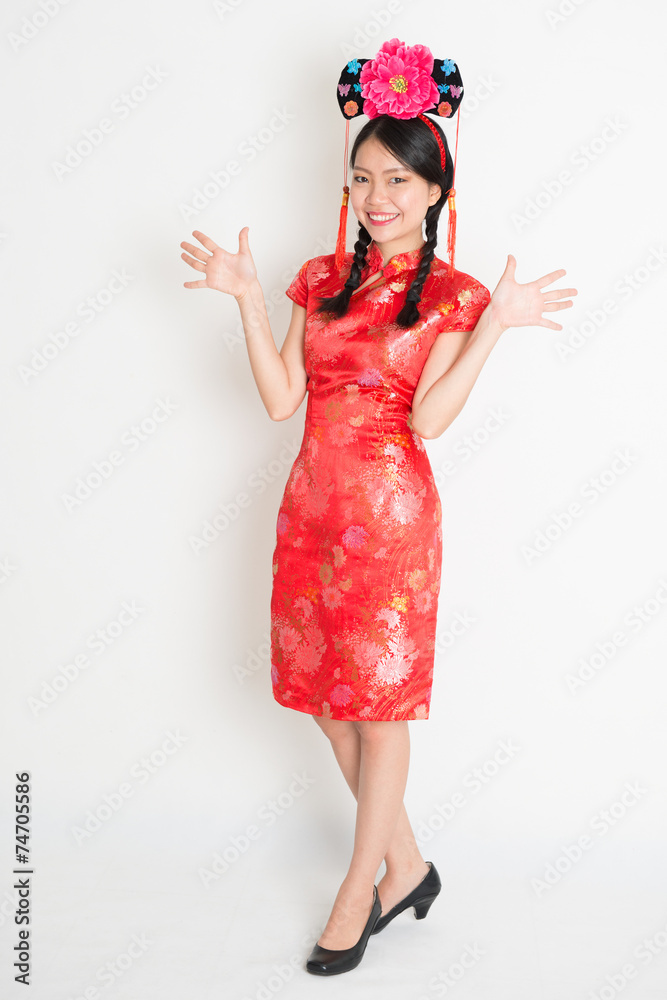 Asian chinese girl with princess hat Stock Photo | Adobe Stock