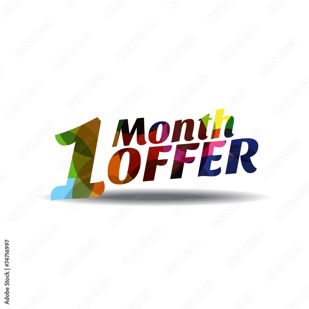 1 Month Offer Colorful Vector Icon Design Stock Vector | Adobe Stock