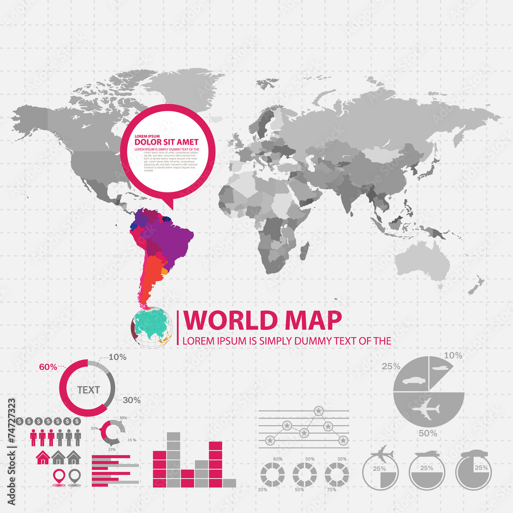 map infographic Stock Vector | Adobe Stock