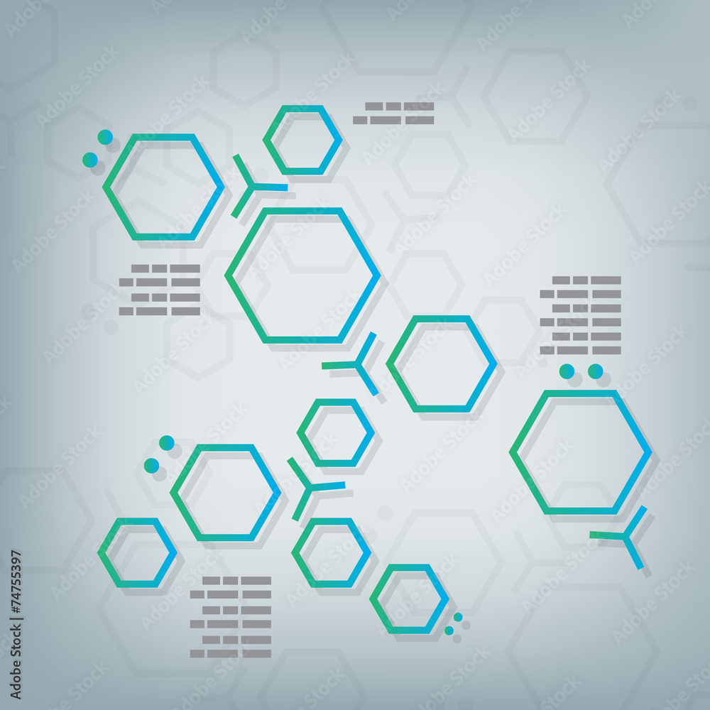Science chemical hexagonal molecular Stock Vector | Adobe Stock