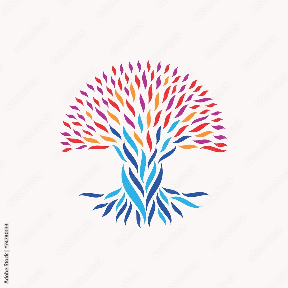 Unity abstract tree concept Stock Vector | Adobe Stock