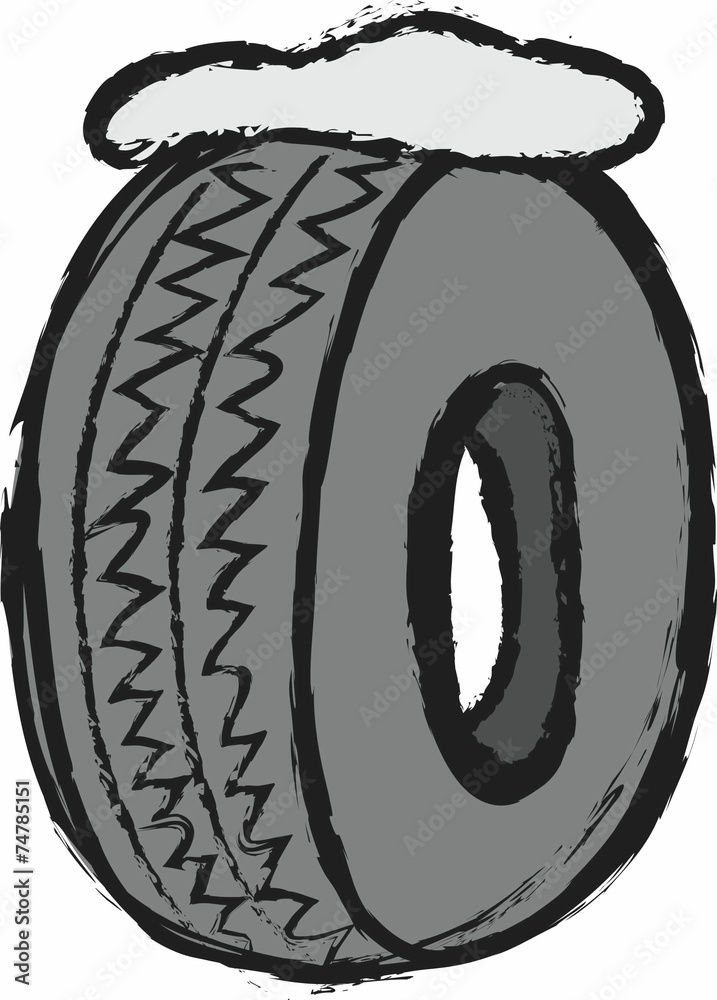 cartoon winter tires, illustration Stock Illustration | Adobe Stock