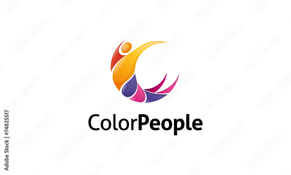 Color People Logo Stock Vector | Adobe Stock