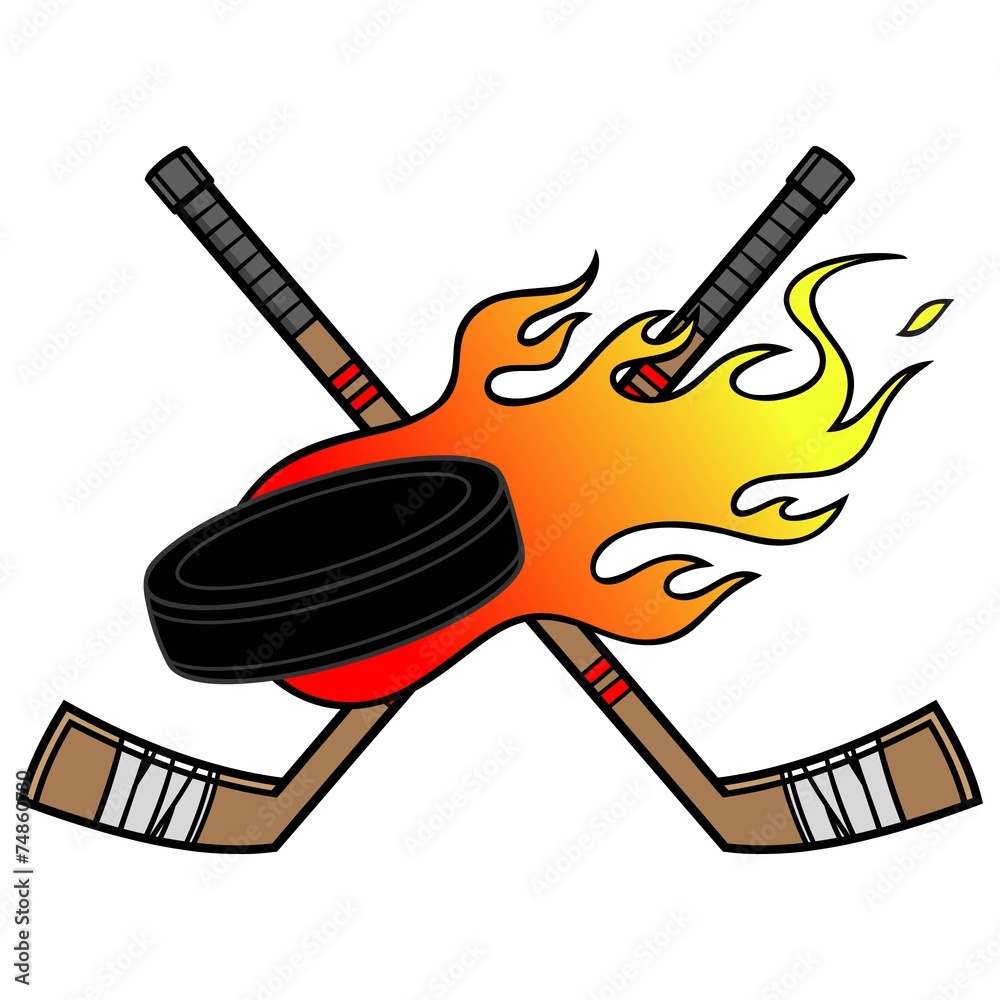 Flaming Hockey Puck Stock Vector | Adobe Stock