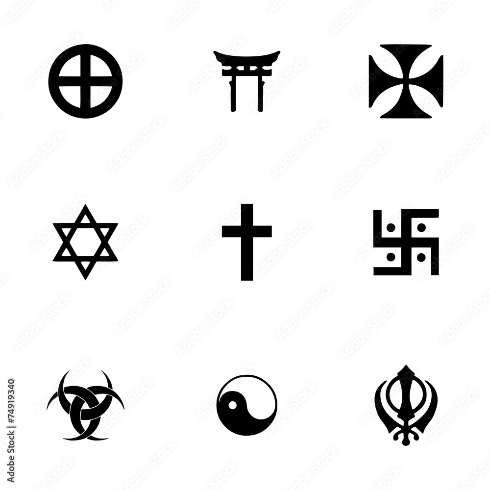 Vector religious symbols icon set Stock Vector | Adobe Stock