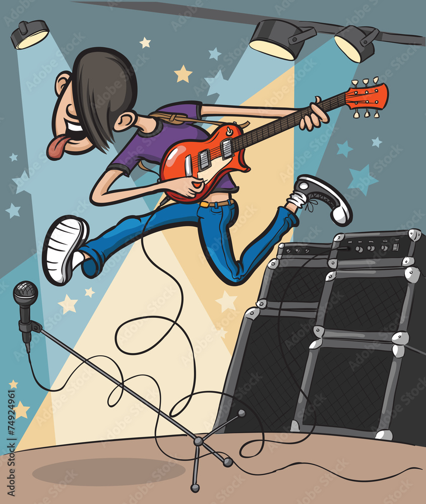 Guitarist Jumping On Stage