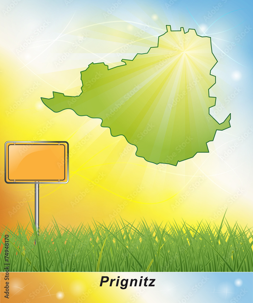 Karte von Prignitz Stock Illustration | Adobe Stock