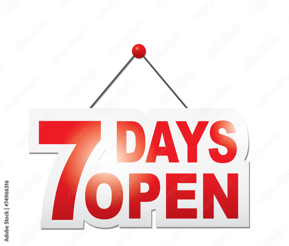 7 days open sign. Vector Stock Vector | Adobe Stock