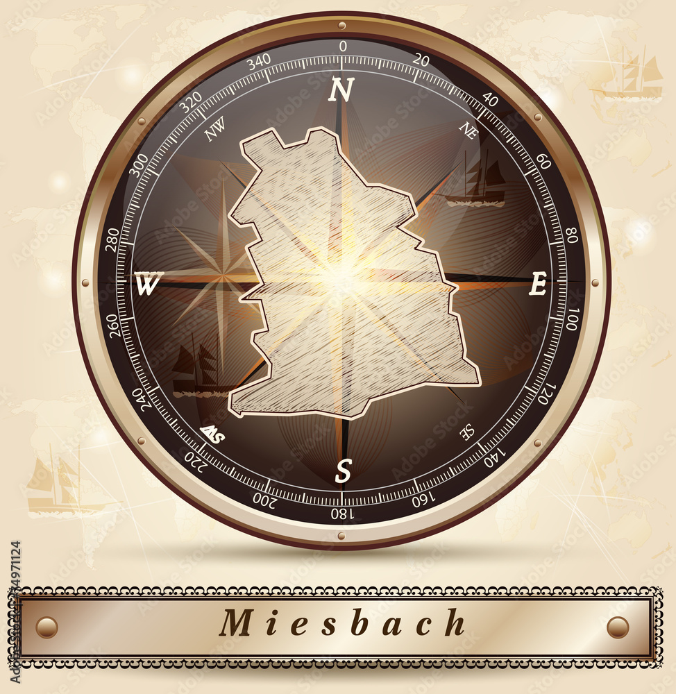 Karte von Miesbach Stock Vector | Adobe Stock