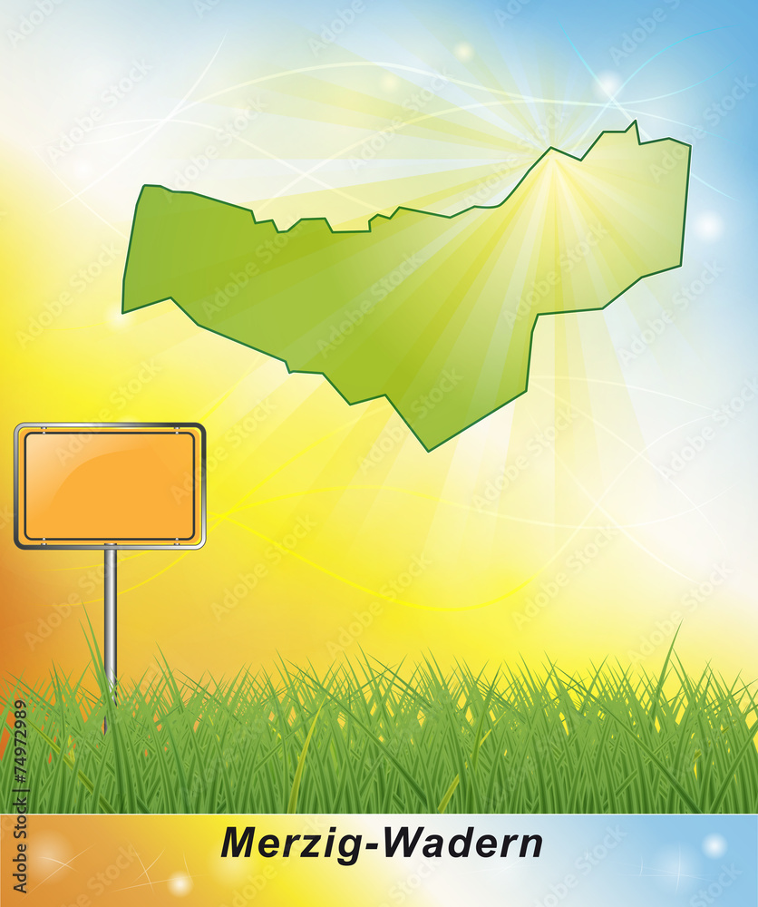 Karte von Merzig-Wadern Stock-Illustration | Adobe Stock