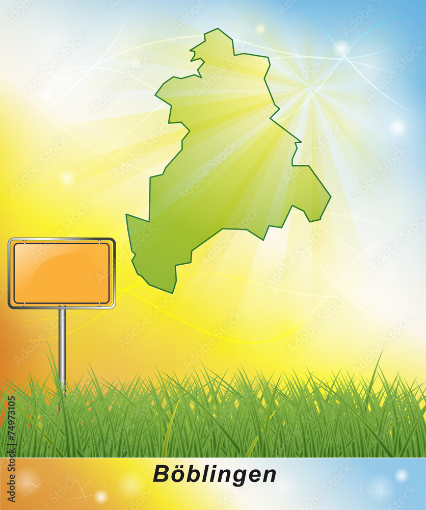 Karte von Boeblingen Stock-Illustration | Adobe Stock