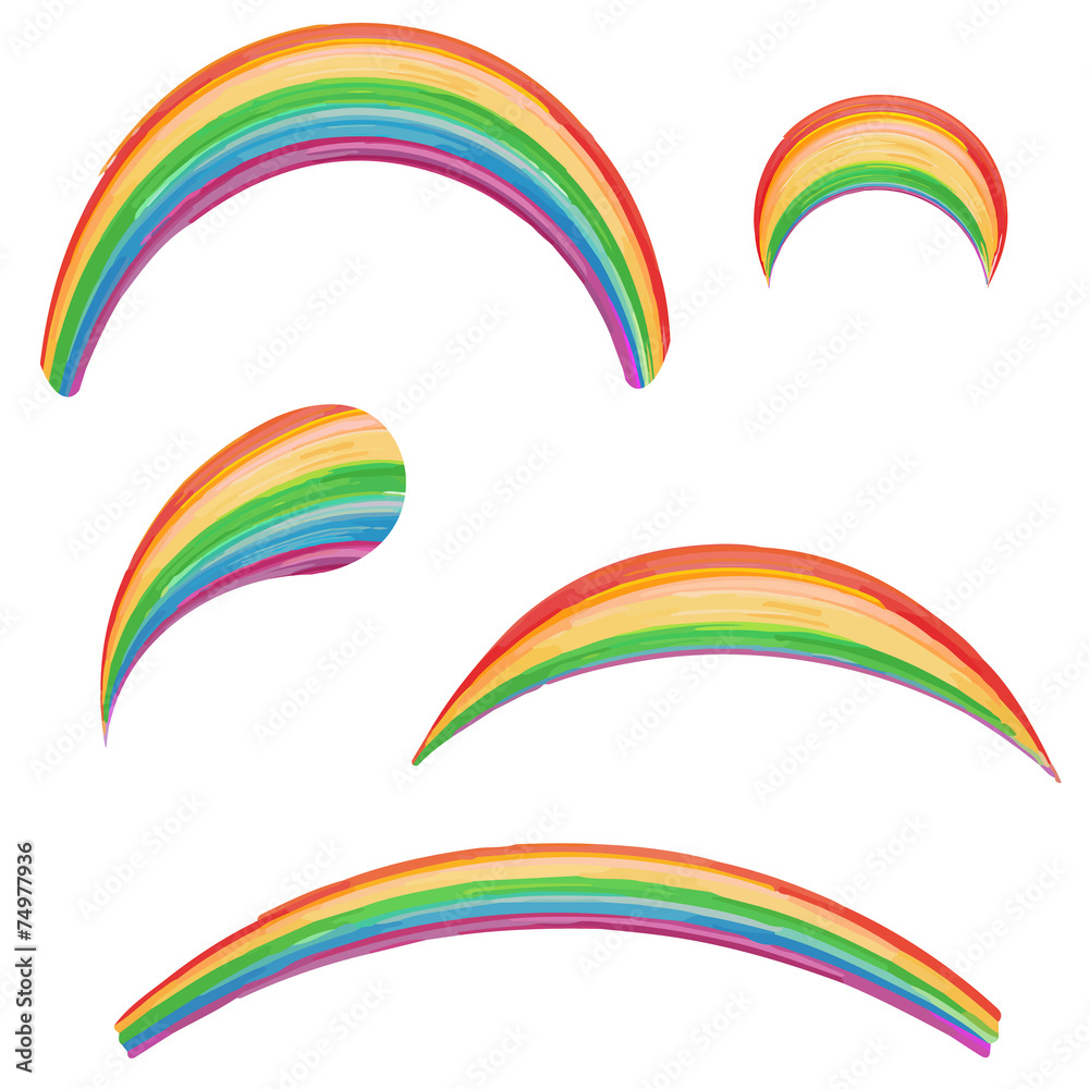 set of watercolor rainbow, vector illustration Stock Vector | Adobe Stock
