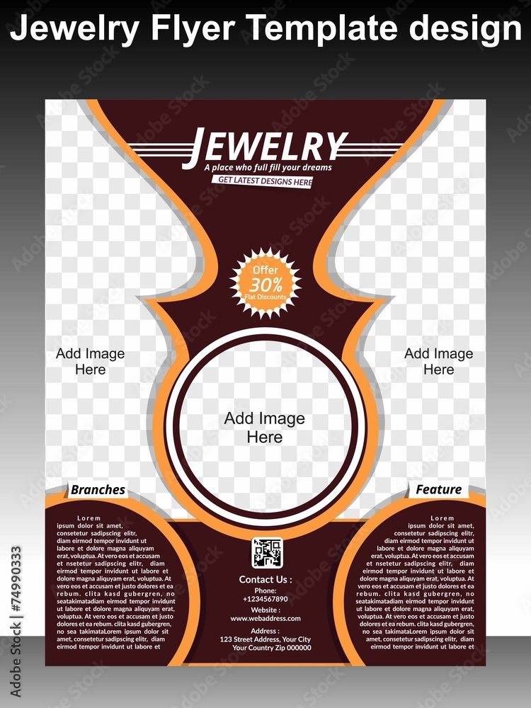 Jewelry Flyer Template Design Stock Vector | Adobe Stock