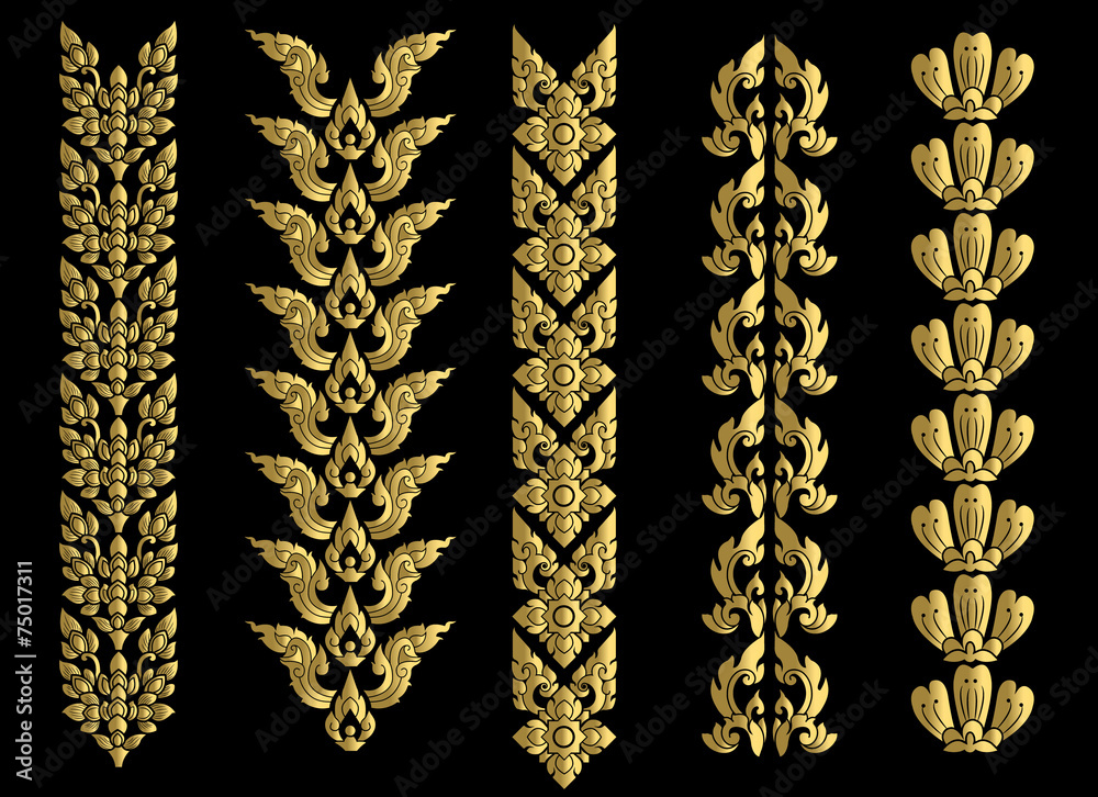 border thai pattern art vector Stock Vector | Adobe Stock