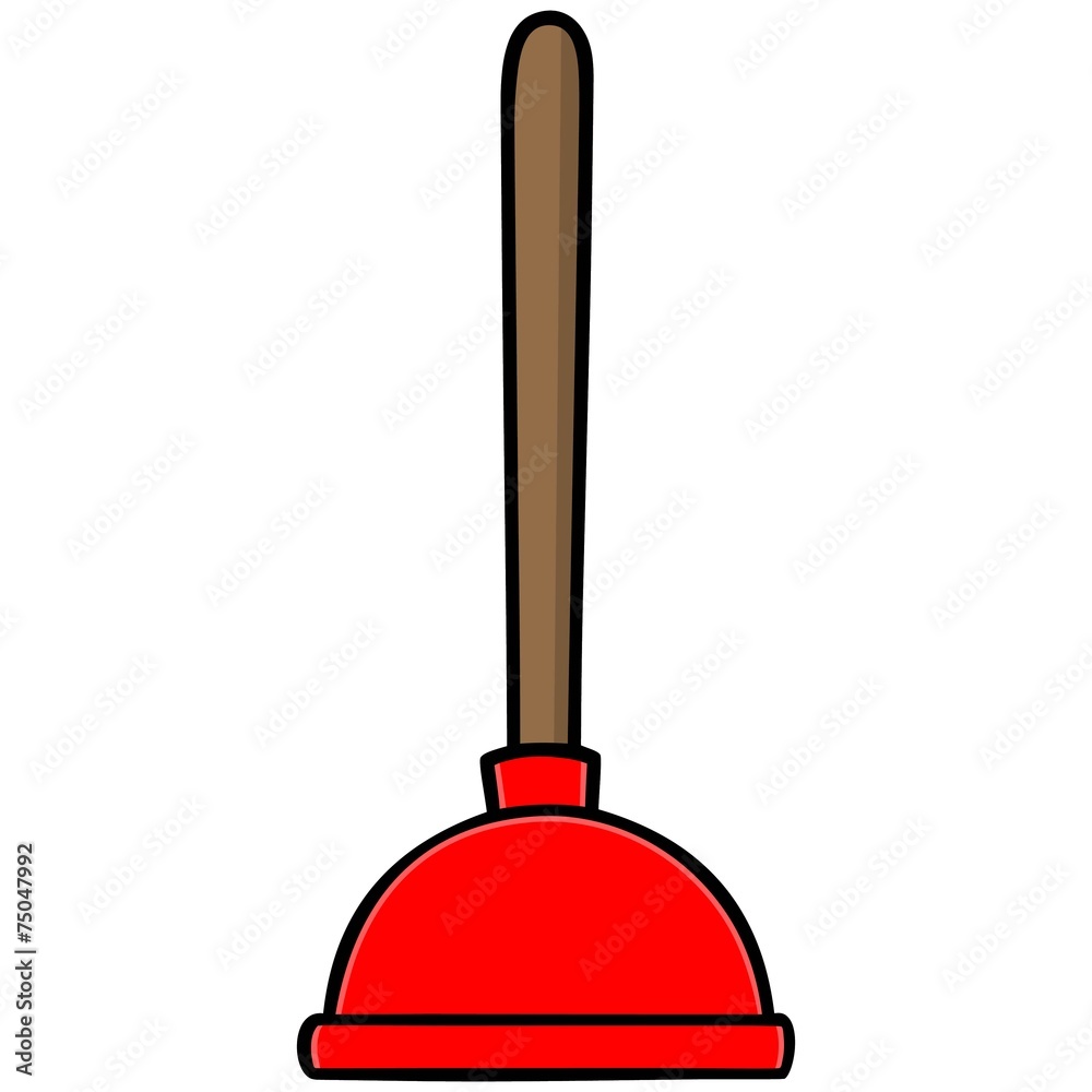 Toilet Plunger Cartoon Stock Vector | Adobe Stock