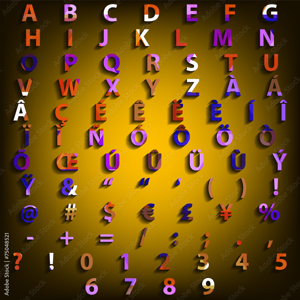 Complete Set Typography Triangle Vector Design Stock Vector | Adobe Stock