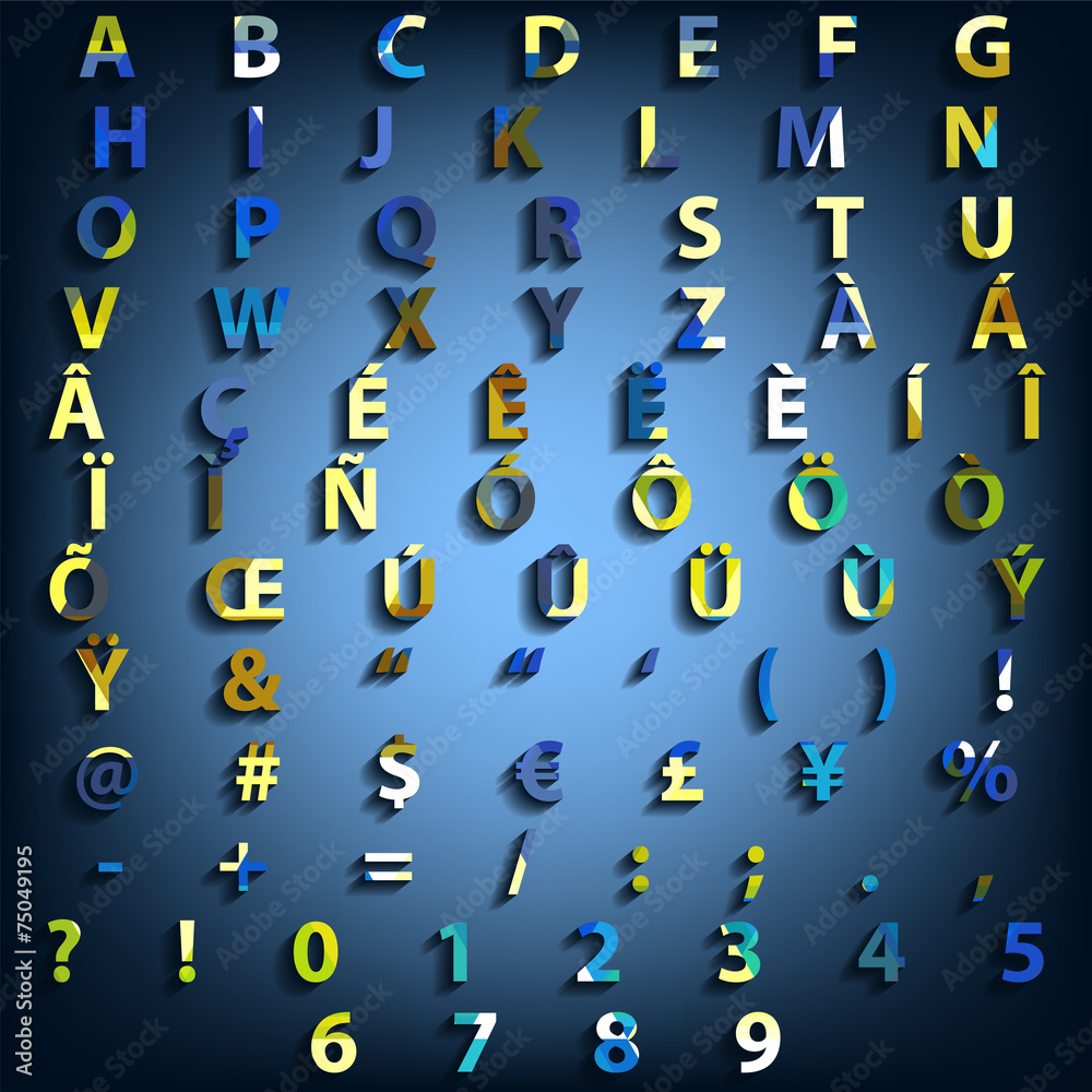 Complete Set Typography Triangle Vector Design Stock Vector | Adobe Stock