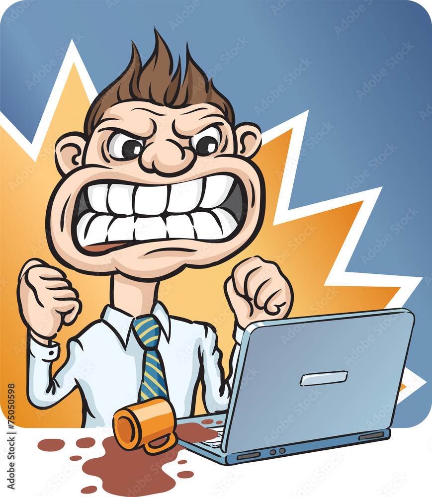 Angry At Computer Clipart