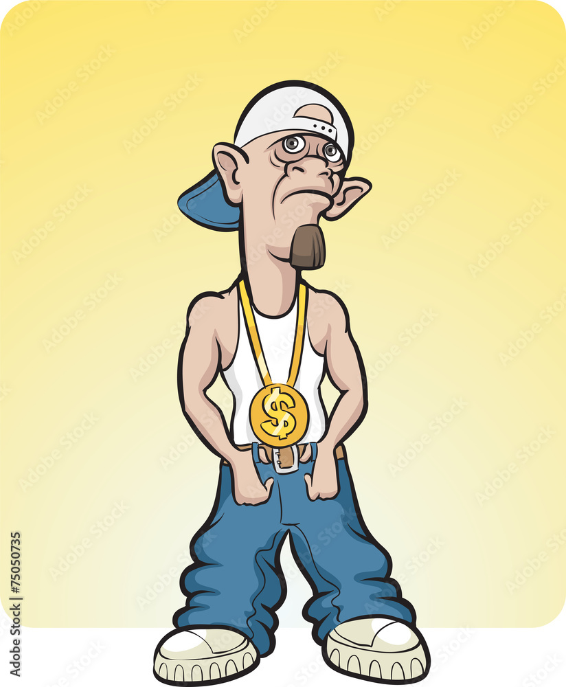 cartoon hip-hop performer Stock Vector | Adobe Stock