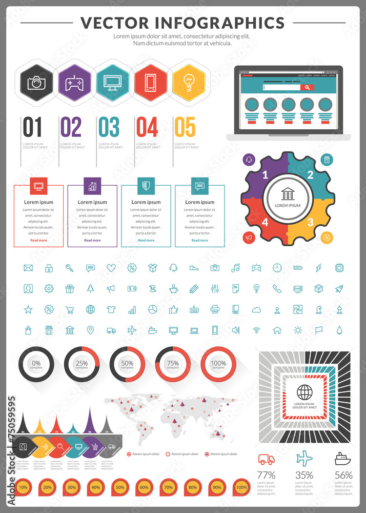 Big pack of vector infographics and design elements Stock Vector ...