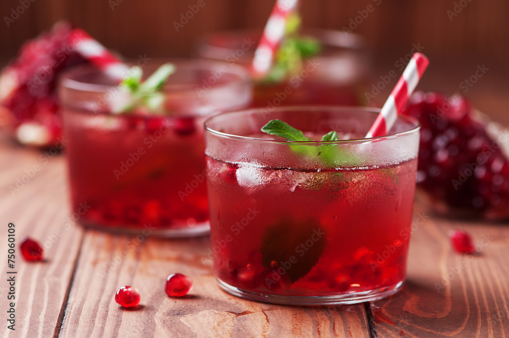 delicious pomegranate cocktail Stock Photo | Adobe Stock