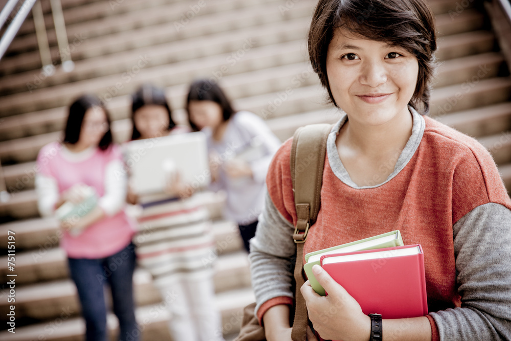 group of happy teen high school students outdoors Stock Photo | Adobe Stock