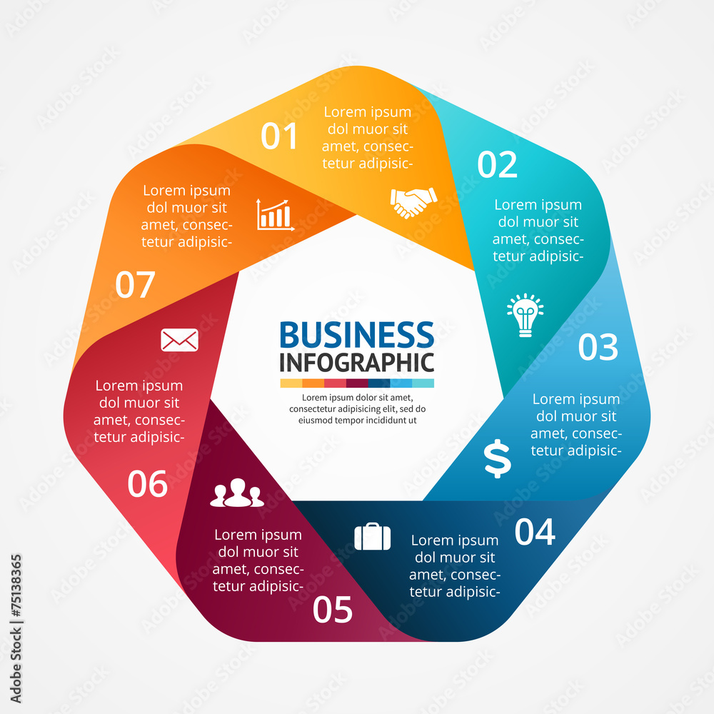 Business circle infographic, diagram with options Stock Vector | Adobe ...
