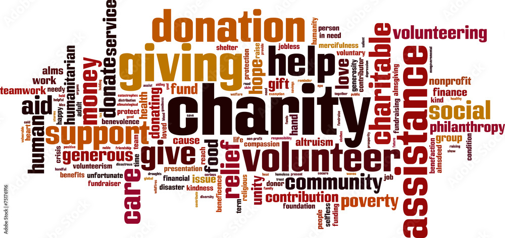 Charity word cloud concept. Vector illustration Stock Vector | Adobe Stock