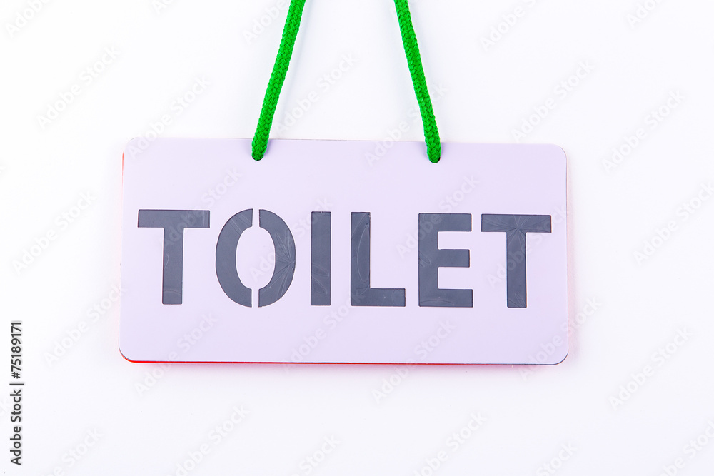 toilet signboard on white background. Stock Photo | Adobe Stock