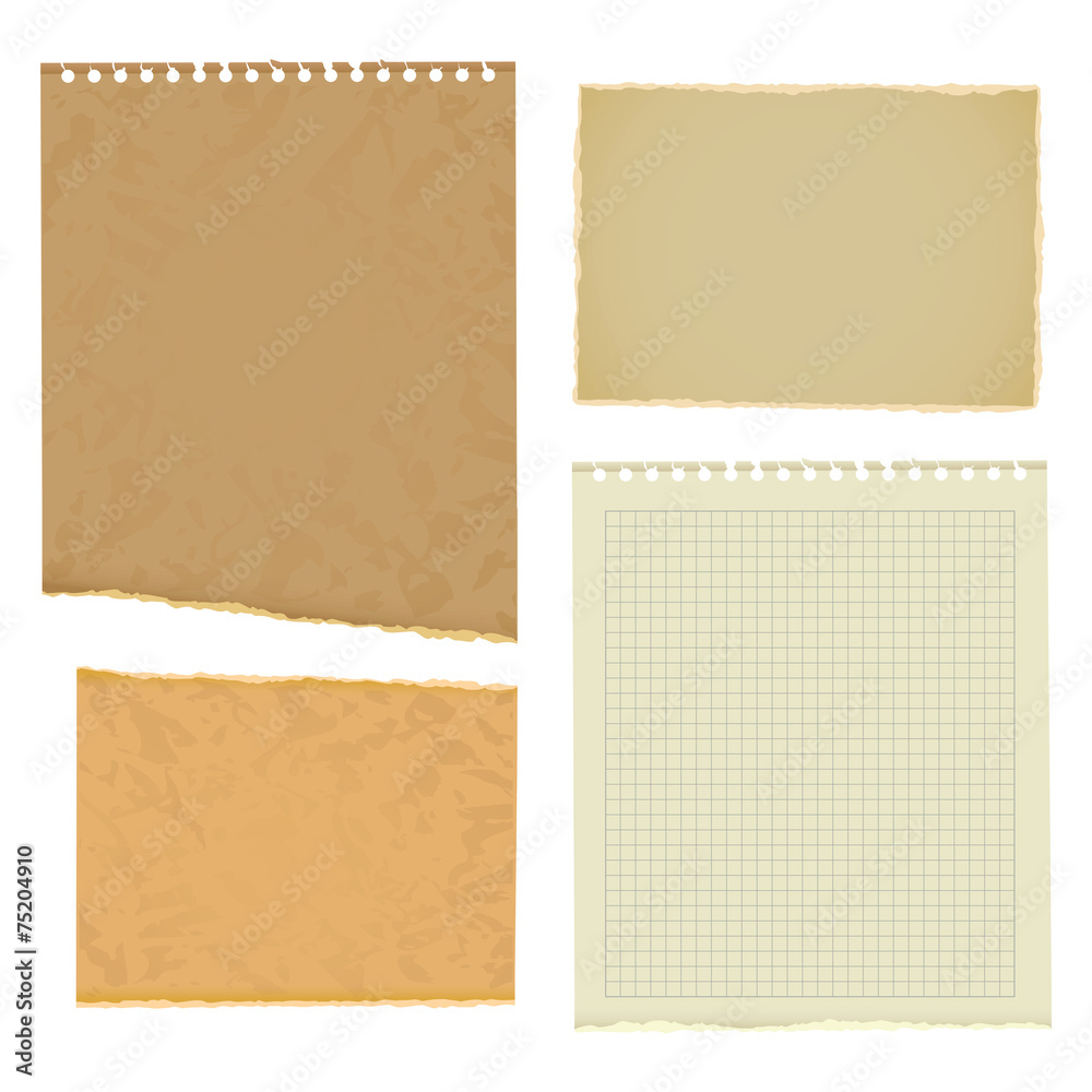 Blank worksheet exercise book. Old thick paper with ragged edge Stock ...