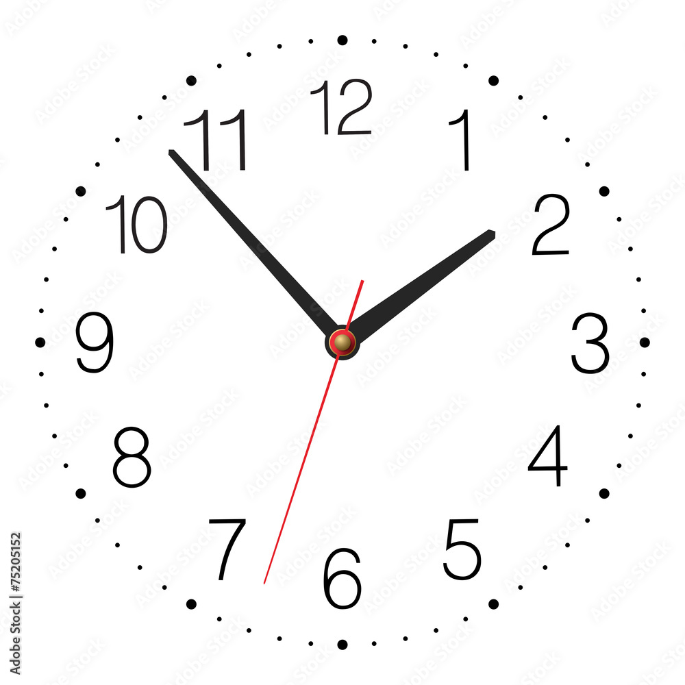 Simple classic vector clock isolated on white background Stock Vector ...