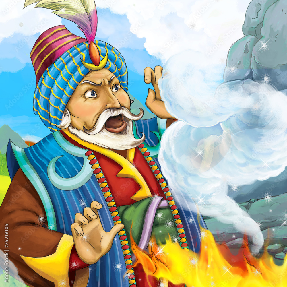 Cartoon fairy tale scene - illustration for the children Stock ...