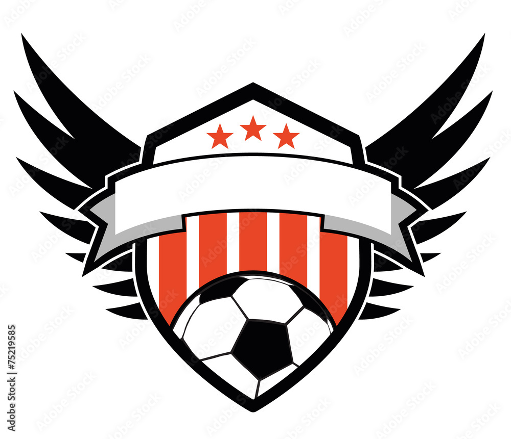 Soccer logo with wings Stock Illustration | Adobe Stock