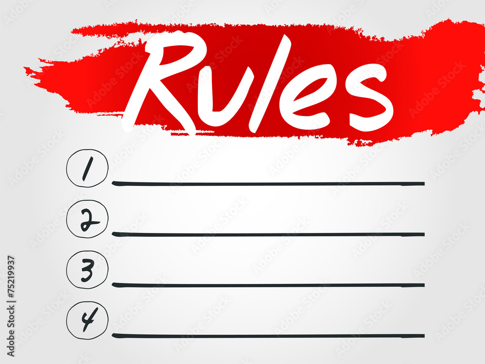 Rules Blank List, vector concept background Stock Vector | Adobe Stock