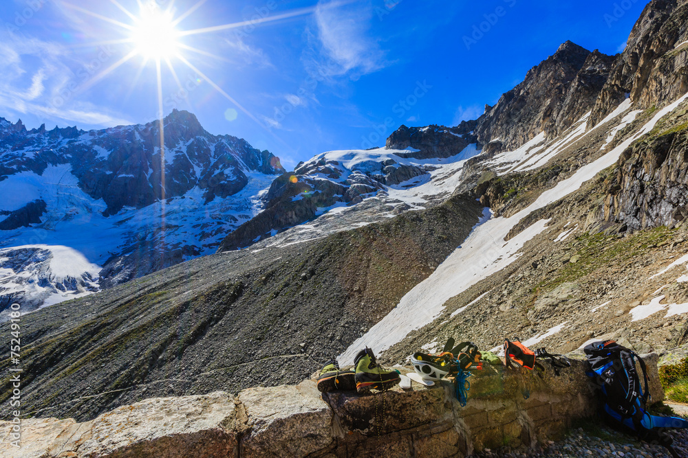Cabane de l´A Neuve, Mont-Blanc-Massiv, Wallis, Alpen, Schweiz Stock Photo | Adobe Stock