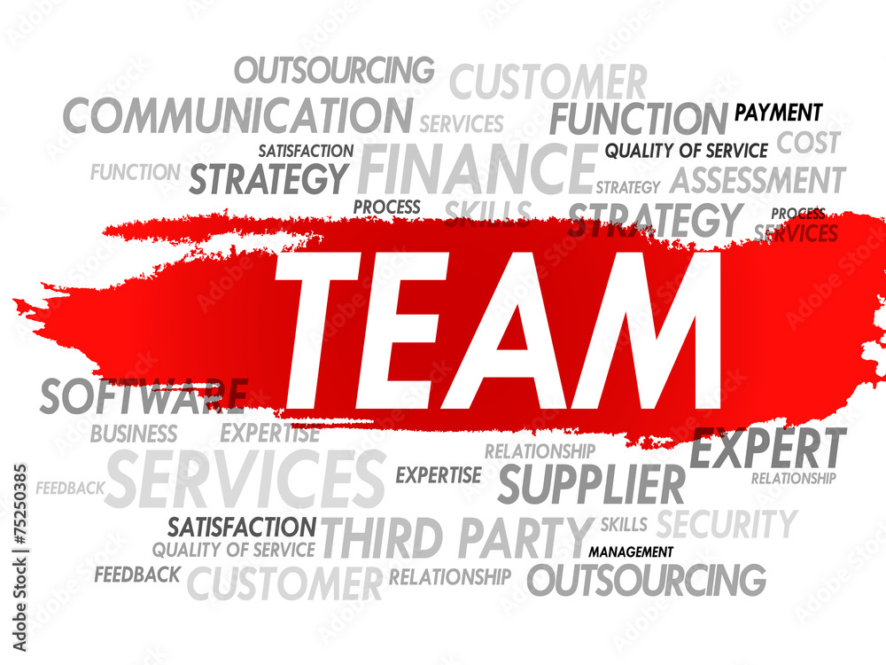 Word cloud of TEAM related items, presentation background Stock Vector ...